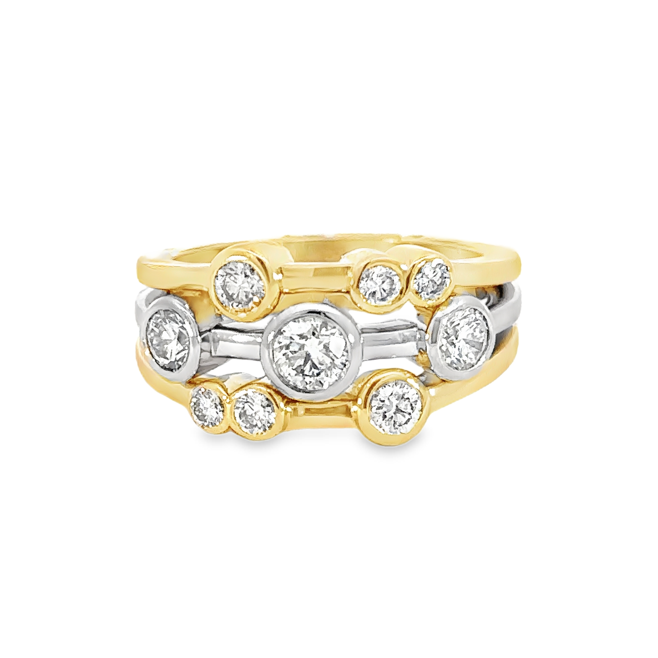 Platinum and Gold Diamond Bubble Ring – Cunningham Jewellers